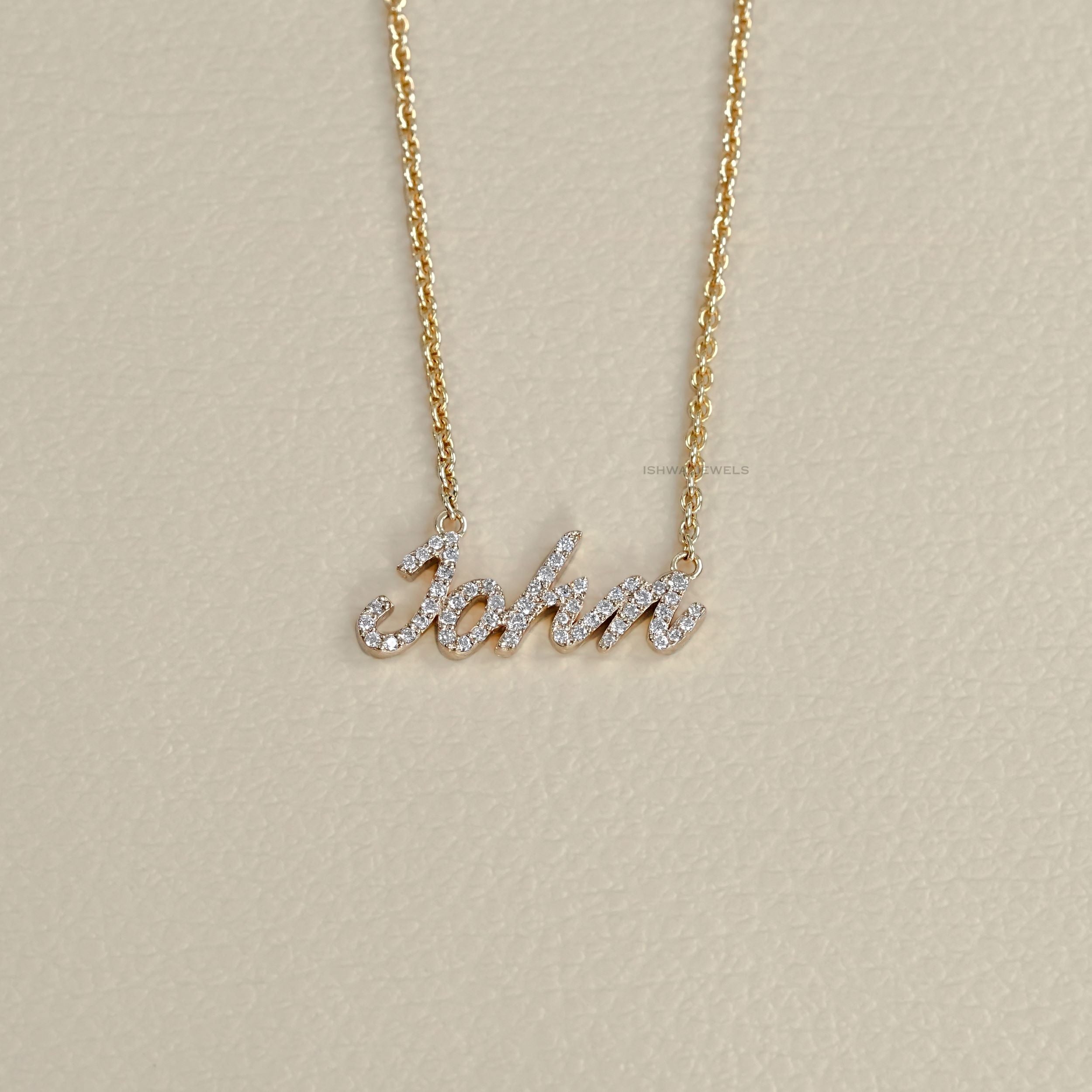 Round Lab Diamond Name Necklace – Ouros B2b